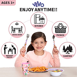 Franco Kids Dinnerware Cartoon Designed Mealtime Kitchen Set, 5 Piece Pack, Sony Vivo