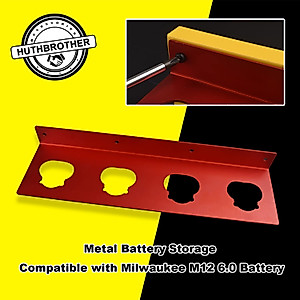 Huthbrother 2-Pack Battery Holder W/Screws for Milwaukee M12, 12V Battery Holder Milwaukee, Wall Mount for Milwaukee 12V Batteries