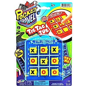 JA-RU Portable Tic Tac Toe (1 Pack) Classic Mini Board Games for Kids. Pocket Travel Size. Party Favor Birthday Stocking Stuffer. 3256-1