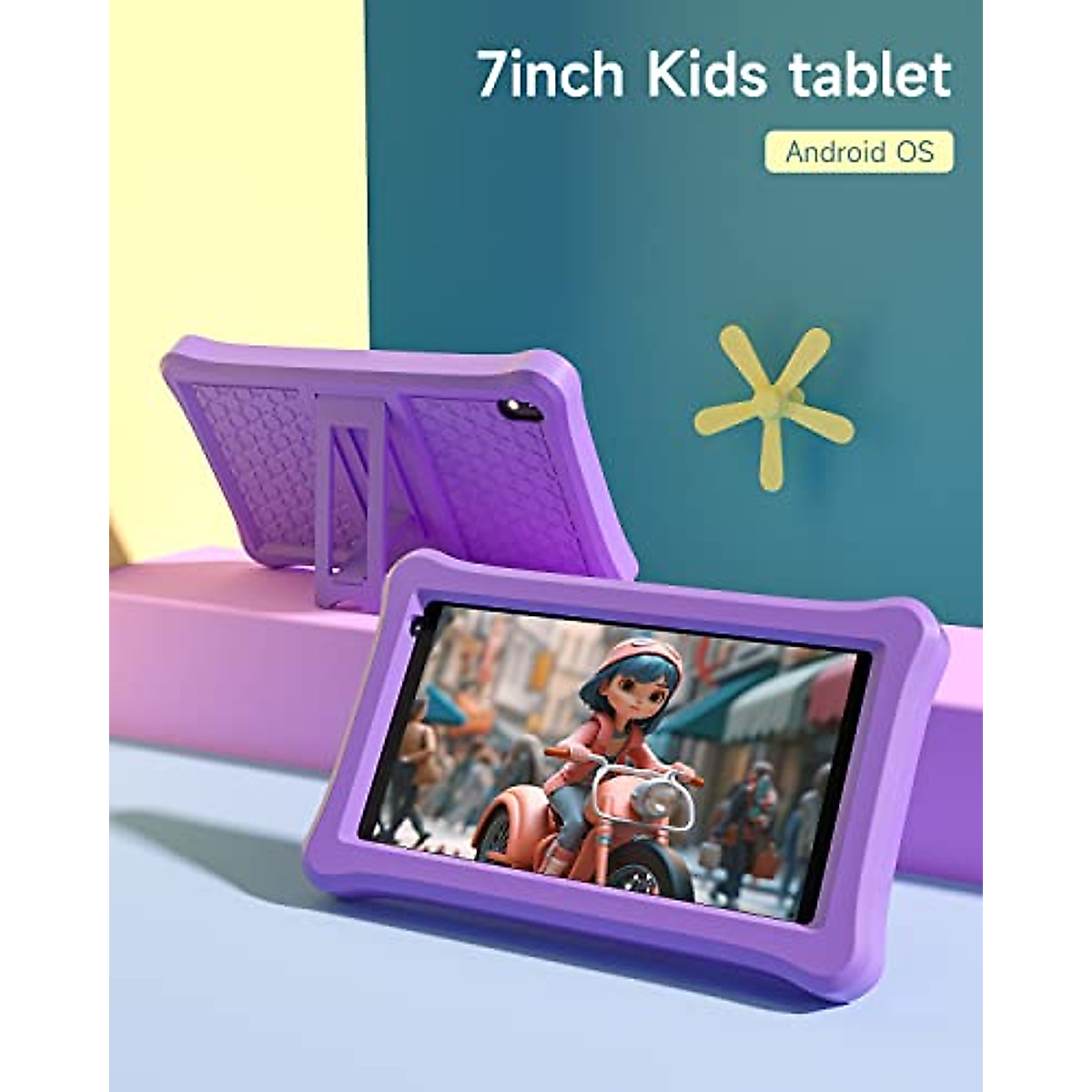 HOTTABLET Kids Tablet 7 inch Android 11 Tablet for Kids, 2GB RAM 32GB ROM Learning Tablet with Case, Bluetooth, WiFi, Dual Camera Toddler Tablet with Shockproof Case