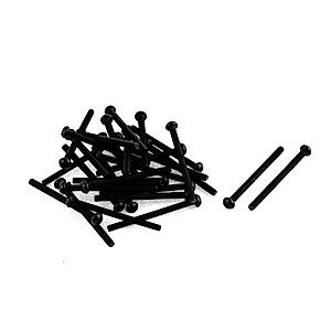 uxcell M2.5x30mm 10.9 Alloy Steel Button Head Hex Socket Cap Screw Bolt 30pcs