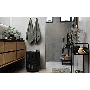 Zone Denmark Laundry Basket - Elevate Your Laundry Routine with Style and Functionality, Black 16.14x16.14x21.65 inches