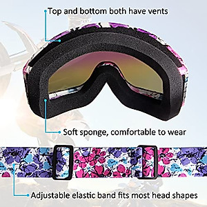 Pink ATV Goggles for Adult Dirt Bike Goggles Youth Motorcycle Goggles Kids Women Motocross Goggles MX Goggles UTV Goggles Helmet Goggles UV Protection Anti-Scratch dustproof （Pink Frame + Color Lens）…