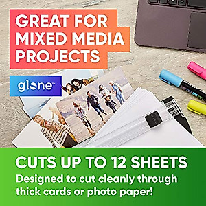 Glone 12 inch Paper Trimmer, A4 Size Paper Cutter with Automatic Security Safeguard for Coupon, Craft Paper and Photos (Black-Silver)