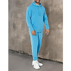 Amazon Essentials Men's Lightweight Long-Sleeve French Terry Hoodie, Turquoise Blue, Medium
