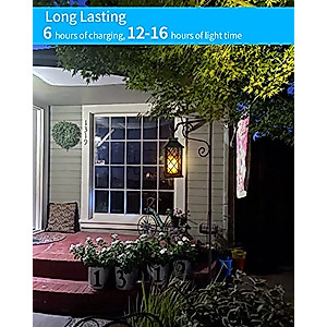 SHYMERY Solar Lantern,Outdoor Garden Hanging Lanterns,Set of 2,14 Inch Waterproof LED Flickering Flameless Candle Mission Lights for Table,Outdoor,Party Decorative