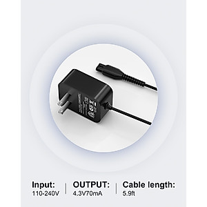 VHBW 4.3V Charger for Philips Norelco OneBlade QP2520 Compatible with Philips QP2520 QP2620 QP2510 QP2721 MG3730 MG3720 MG3710 MG3740 Electric Beard Razor Charger Cord