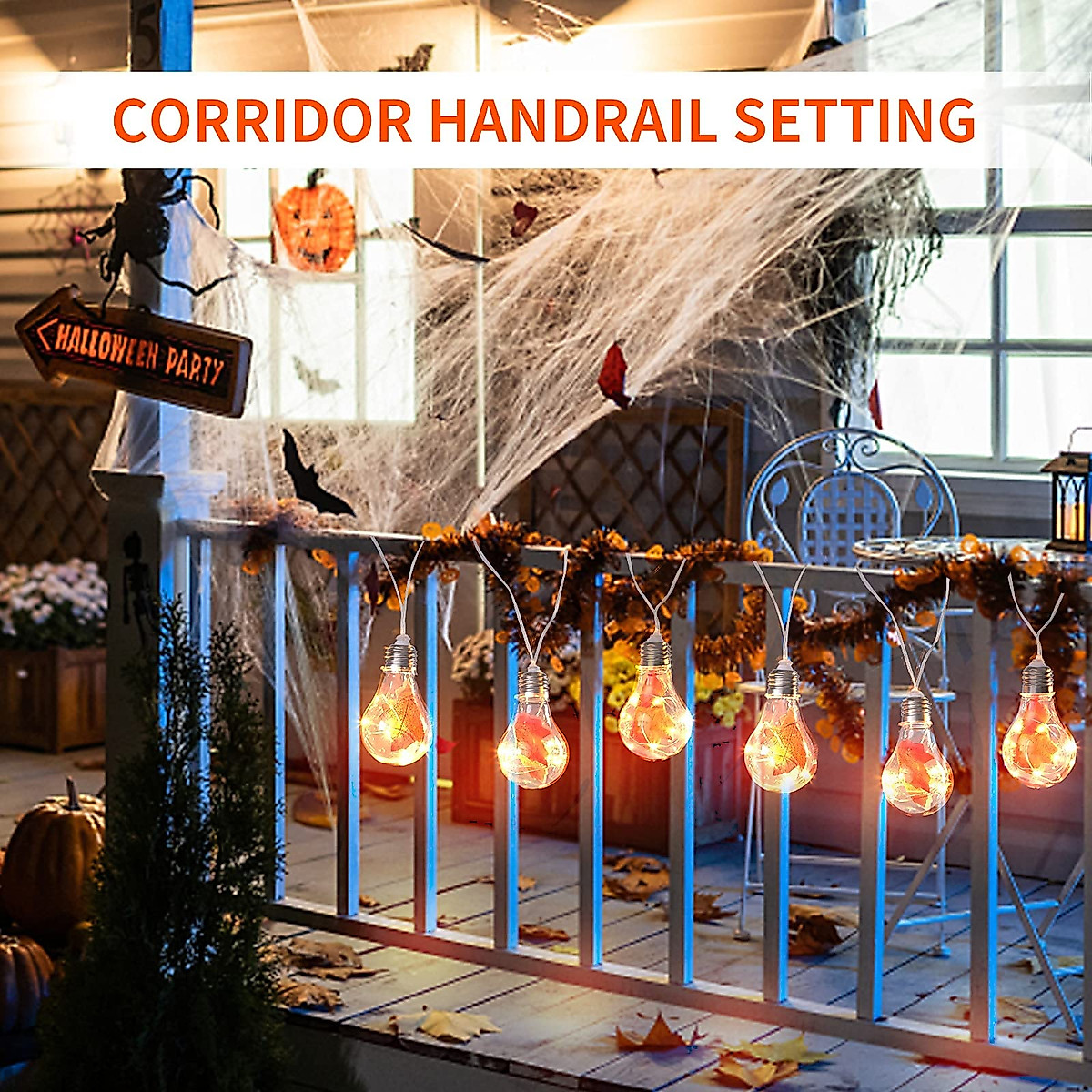 Christmas String Lights, Shample Holiday Theme Maple Leaf Light Bulb Waterproof Indoor Outdoor Hanging Lights Decorative Festival Lights for Home Party Patio Garden Wedding, 10 Bulbs, 10ft