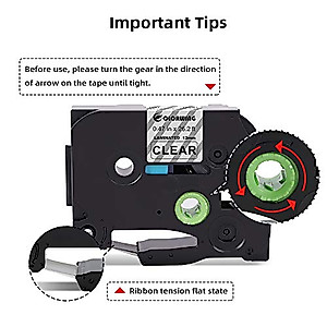 Tz Tape 12mm 0.47 Laminated Clear TZe-131 Compatible Brother P Touch Label Tape Clear TZ131 for Brother P-Touch Label Maker PT-D210 H110 D220 D410, Black on Clear 1/2 inch 26.2 Ft, 3Pack