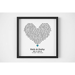 Any Song Framed Song Lyrics Special Song Anniversary Song First Dance Wedding Gift Valentine Gift