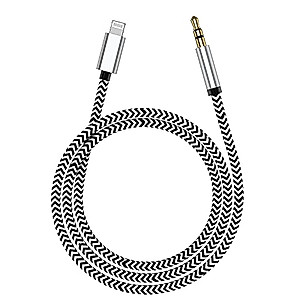 [Apple MFi Certified] Lightning to 3.5mm AUX Audio Nylon Braided Cable, iPhone AUX Cord for Car Stereo for iPhone13/12/ 11/11 Pro/XS/XR/X 8 7 6/iPad/iPod to Car/Home Stereo, Speaker, Headphone