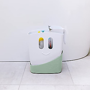 Ubbi Freestanding Bath Toy Organizer Bath Caddy with Removable Drying Rack Bin & Scoop for Toddlers + Baby, Sage
