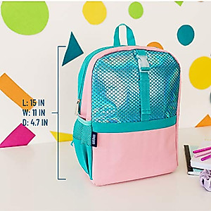 Wildkin Pack-it-All Kids Backpack for Boys & Girls, Ideal Size for School & Travel Backpack for Kids, Features Front Strap, Interior Sleeve, Back Support & Side Pocket (Mermaid Undercover)