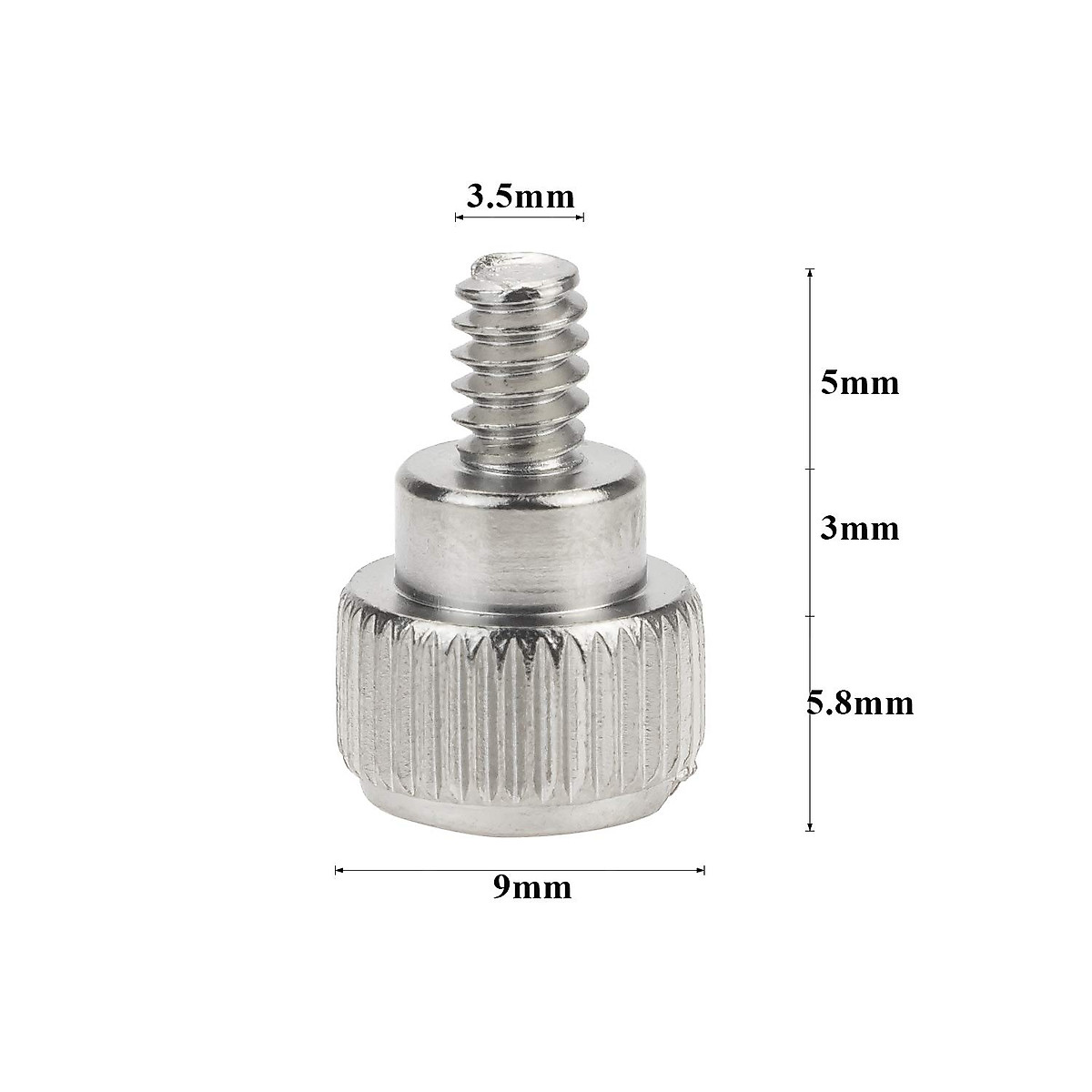 Favordrory 6#-32x5 Computer Case Thumb Screws, Silver, 50 Pieces