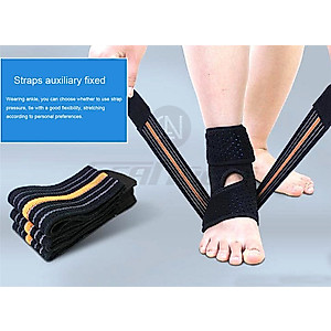 Ankle Brace Compression Support Sleeve, Adjustable Breathable Ankle Wrap Protectors Strap, Pain Relief Foot Sleeve Basketball Sport Injury Recovery Joint Pain Heel Spurs Plantar Fasciitis Sock (left)