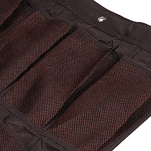 SUPWALL Over The Door Shoe Organizer Rack,24 Pocket for Shoe Toiletries Closet Laundry Storage, with 4 Steel Hooks That Fit More Doors (Coffee)