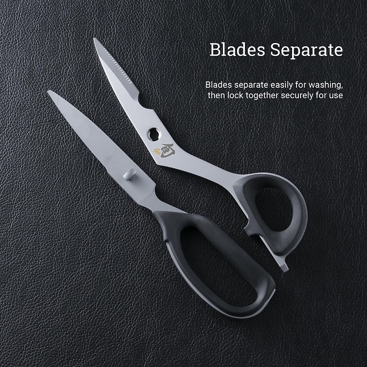Shun Cutlery Kitchen Shears, Stainless Steel Cooking Scissors, Blades Separate for Easy Cleaning, Comfortable, Non-Slip Handle, Kitchen Shears Heavy Duty