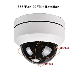 EVERSECU Mini PTZ Camera RS485 HD Analog 1080P 4X Zoom(2.8-12mm) 65ft IR Distance Outdoor High Speed Dome Camera IP66 Weatherproof Full Metal Vandalproof PTZ Camera