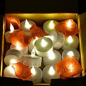 Angium 24 Pack Tea Lights Candles Battery Operated, Flameless Tealights Candles Last 200+Hours, Flickering Flameless Candles in Warm White for Wedding, Party, Festival, Home, Christmas