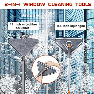 ROKOXIN 85 Inch Wall Cleaner Mop with Long Handle - Baseboard Cleaner Tool Duster for Wall Washer Cleaning Ceiling Window Floor, with Extension Pole 39" to 85", 6 Replacement Microfiber Chenille Pads