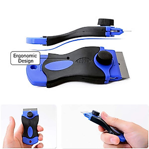 2PACK Razor Blade Scraper Tool with 30Pcs Stainless Steel Blades for Glass Stovetops Cooktop Ceramic Metal Tape Paint Glue Stickers Removal Tool Window Spatula Decal Quickly Remover without Scratch