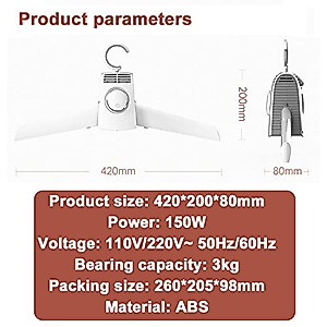 PHASFBJ Heated Clothes Airer, 150W Electric Portable Clothes Airer Dryer, Portable PTC Hot Air Drying Pod Dries Clothes Quickly and Efficiently, Saves Energy