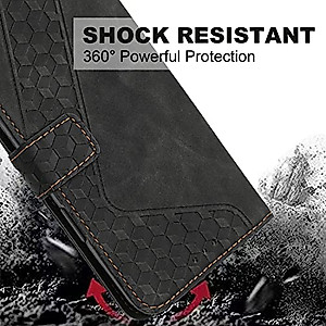 Yiminu.DS Compatible with Xiaomi 13 Lite Case, PU Leather Flip Wallet Mobile Phone Case, Shockproof Flip Case, Protective Case with Folding Stand Function and Card Slots, Black