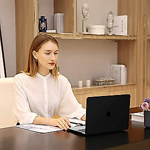 MOSISO Compatible with MacBook Air 13 inch Case 2022 2021 2020 2019 2018 Release A2337 M1 A2179 A1932 Retina Display with Touch ID, Plastic Hard Shell Case & Keyboard Cover Skin, Black