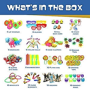 Party Faves 120PC Party Favors for Kids Goodie Bags Classroom Carnival Birthday Treasure Box Prizes Pinata Stuffers