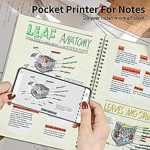 T02 Mini Pocket Sticker Printer - Portable Smart Photo Printer for iPhone, Thermal Mini Pocket Printer, Compatible with iOS&Android, Receipt Mobile Printer for Study, Journal, Notes