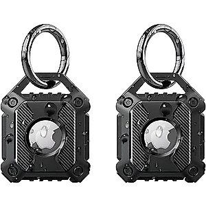 2PCS Waterproof AirTag Holder Case with Keychain, Screw Full Cover, Durable, Anti-Scratch, Fully Enclosed, Secure Holder Case Protect for Apple AirTag Tracker (A-Mold)