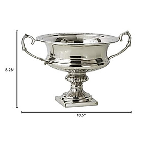 Serene Spaces Living Silver-Plated Trophy Flower Urn, Use for Home Decor, Event Centerpieces, Wedding, Parties, Floral Arrangements, Medium 10" Diameter