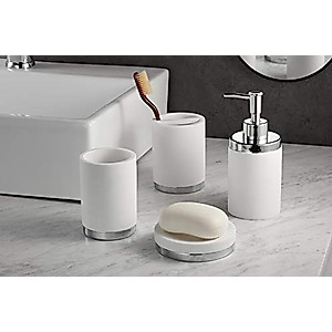 Roselli Trading Company 4pc - Hotel Bath Bathroom Accessory Set - Toothbrush Holder, Tumbler, Soap Dish, and Lotion Pump