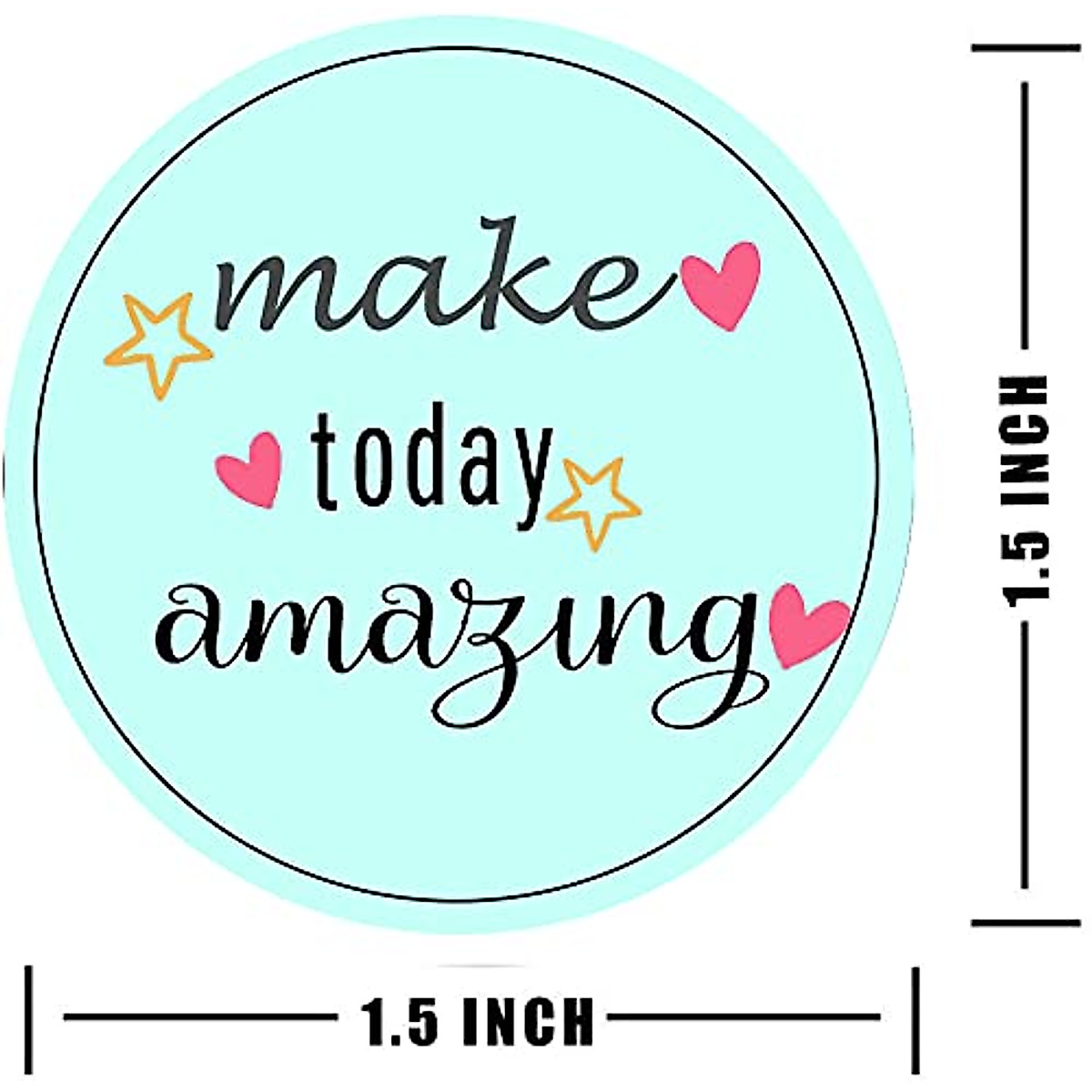 youok 500 Pcs Inspirational Themed Make Today Amazing Stickers,1.5 Inch Round Blue Motivational Labels for Water Bottle, Gifts, Envelopes, DIY