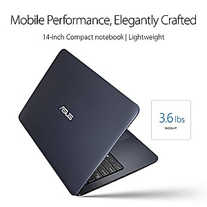 ASUS L402SA Portable Lightweight Laptop PC, Intel Dual Core Processor, 4GB RAM, 32GB Flash Storage with Windows 10 with 1 Year Microsoft Office 365 Subscription