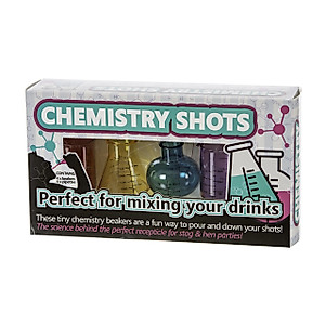 Funtime Gifts Plastic Glasses Chemistry Shots, Multi-Colour, 4 Count (Pack of 1)