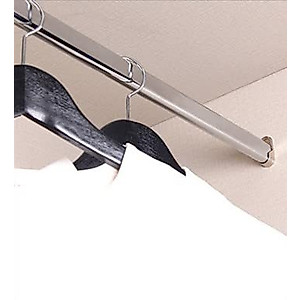 Mcredy 2 Pair Zinc Alloy Oval Hanging Rail Rod Holder End Bracket Support for Wardrobe Closet Silver 0.63" Inner Size