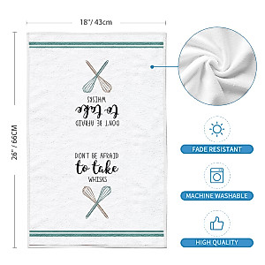 Artoid Mode Coffee Kitchen Ware Quote Funny Kitchen Towels and Dish Towels, 18 x 26 Inch Housewarming Daily Ultra Absorbent Drying Cloth Hand Towels and Tea Towels for Cooking Baking Set of 4