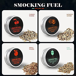 VibeOak Cocktail Smoker Kit with Torch 4 Flavors Wood Chips Bourbon - Cocktail Smoker Drink Whiskey Gift for a Friend - Easy to Use Drink Smoker Old Fashioned Cocktail Kit (Without Butane) (Black)