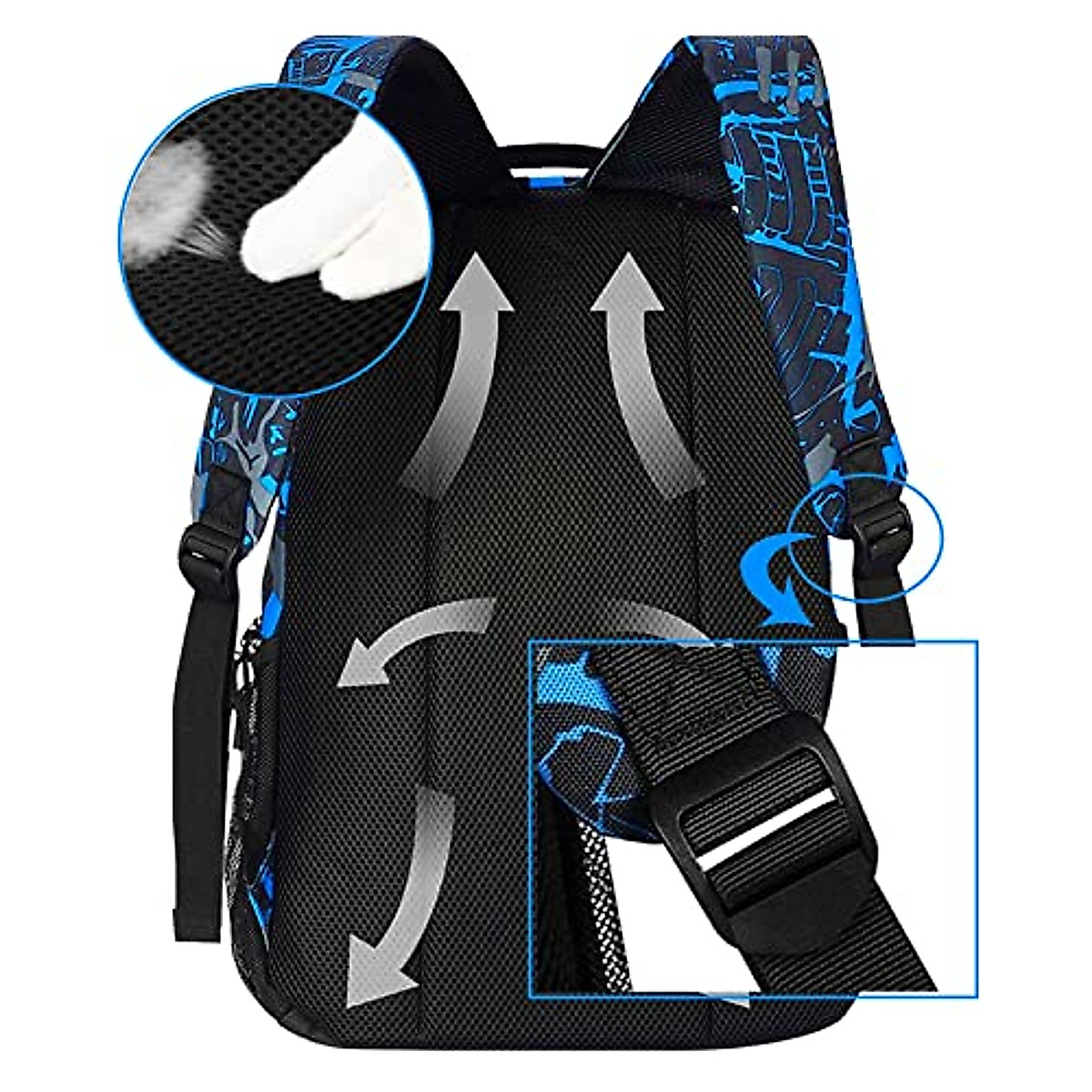 Oslimea Backpack for School Boys Backpacks Anime Cartoon Luminous Backpack Teens School Bag Cute Bookbag for Middle School High School Waterproof Laptop Backpack for Travel