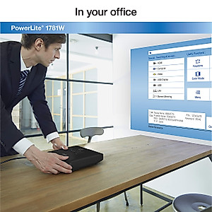 Epson PowerLite 1781W WXGA, 3,200 lumens color brightness (color light output), 3,200 lumens white brightness wireless 3LCD Portable Projector (Renewed)