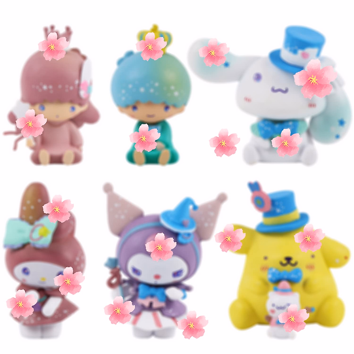 Anime Figure Toys 6pcs Anime Room Decor Cake Toppers Figurines PVC Cute Action Figure Statues (sanliou-6pcs)¡