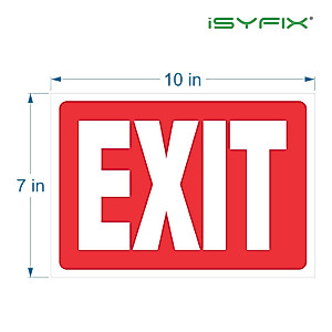 iSYFIX Exit Signs Stickers – 2 Pack 10x7 Inch – Premium Self-Adhesive Vinyl, Laminated for Ultimate UV, Weather, Scratch, Water and Fade Resistance, Indoor and Outdoor