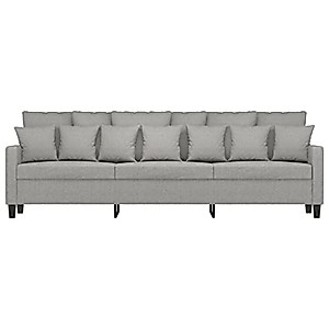 vidaXL 3-Seater Sofa: Modern Design, Durable Fabric, Breathable and Comfortable with Plywood and Metal Frame in Light Gray
