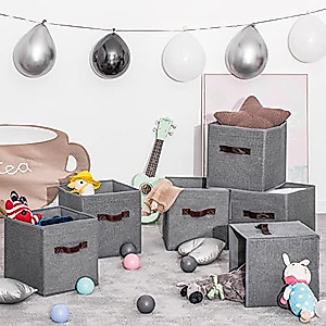 DAMAHOME Storage Bins | Foldable Storage Bins Set of 6 Marble and Set of 6 Gray