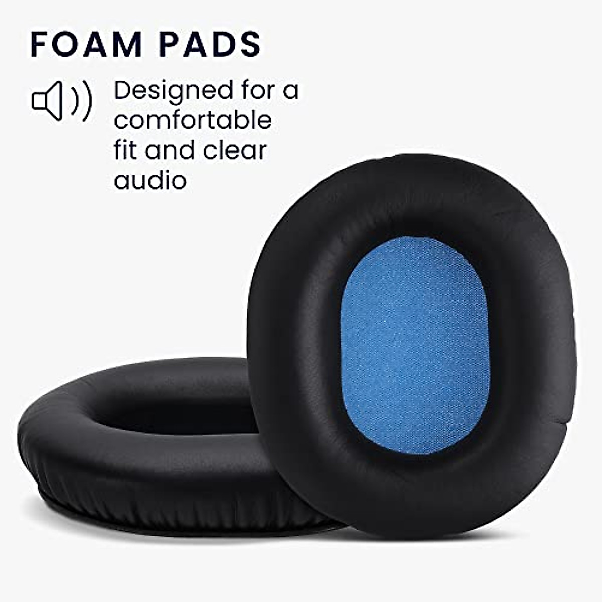 kwmobile Replacement Ear Pads Compatible with Sennheiser HD8 / HD8 DJ / HD6 Mix - Earpads Set for Headphones - Black