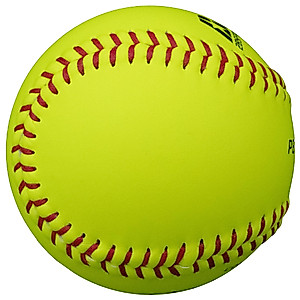 Baden Perfection Game Fastpitch Softballs | NFHS Approved 12" Ball | Yellow Pro Leather Softballs for Fastpitch Play | One Dozen