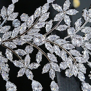 Jorsnovs CZ Wedding Headpieces for Bridal CZ Tiaras for Women Cubic Zirconia Sweet 16 Birthday Headbands Hair Accessories