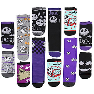 Disney Nightmare Before Christmas 12 Days of Socks Ankle and Crew Character Designs 12 Pair Socks Box Set