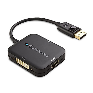 Cable Matters DisplayPort to HDMI Adapter with VGA and DVI 3-in-1 Adapter - Supporting 4K Resolution via HDMI